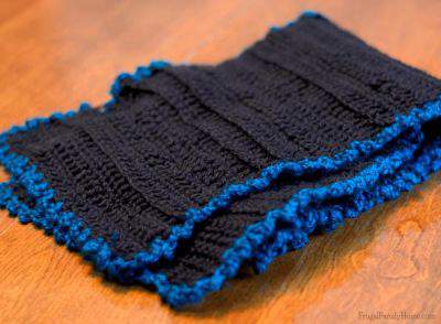 Easy Crochet Texture Scarf with Cute Edging | Frugal Family Home