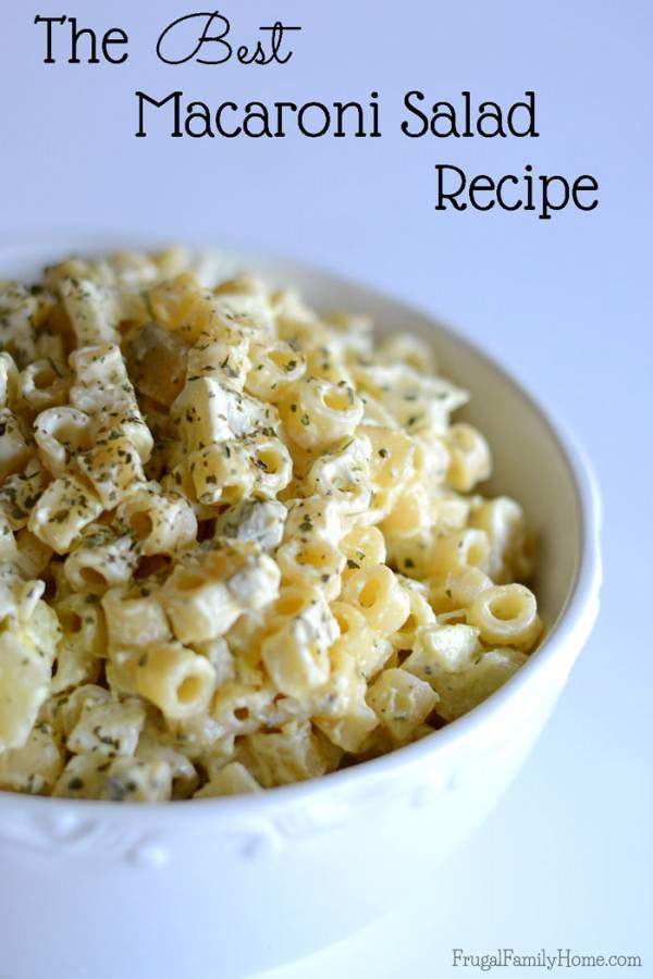Best Macaroni Salad Recipe | Frugal Family Home