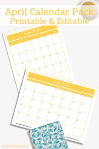 Free April Printable Calendar Pages, Edit before You Print