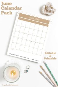 Free Printable and Editable June Calendar Pack | Frugal Family Home