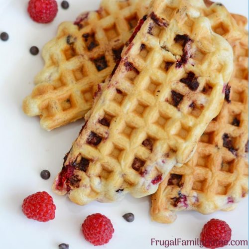 How to Make Waffles from Scratch with Fresh Raspberries