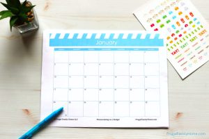 Free January Calendar Pack, Printable and Editable | Frugal Family Home
