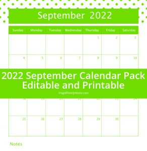 Free Editable September Calendar Pack - Frugal Family Home