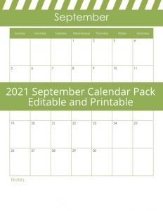 Free Editable September Calendar Pack - Frugal Family Home