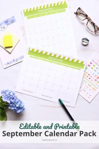 Free Editable September Calendar Pack | Frugal Family Home