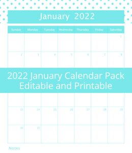 Free January Calendar Pack, Printable and Editable - Frugal Family Home